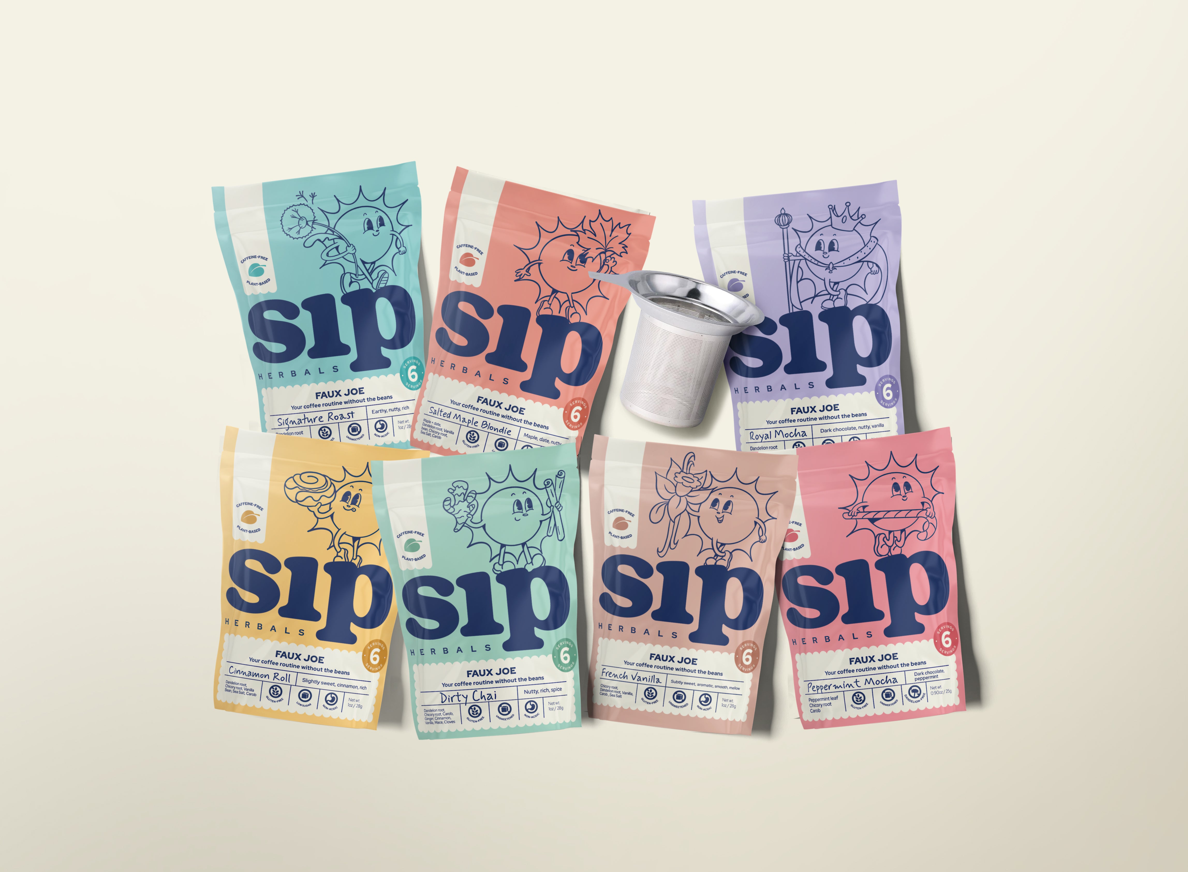 The Sip Explorer Box – 7 Sample Flavors + Fine Mesh Strainer – Sip Herbals